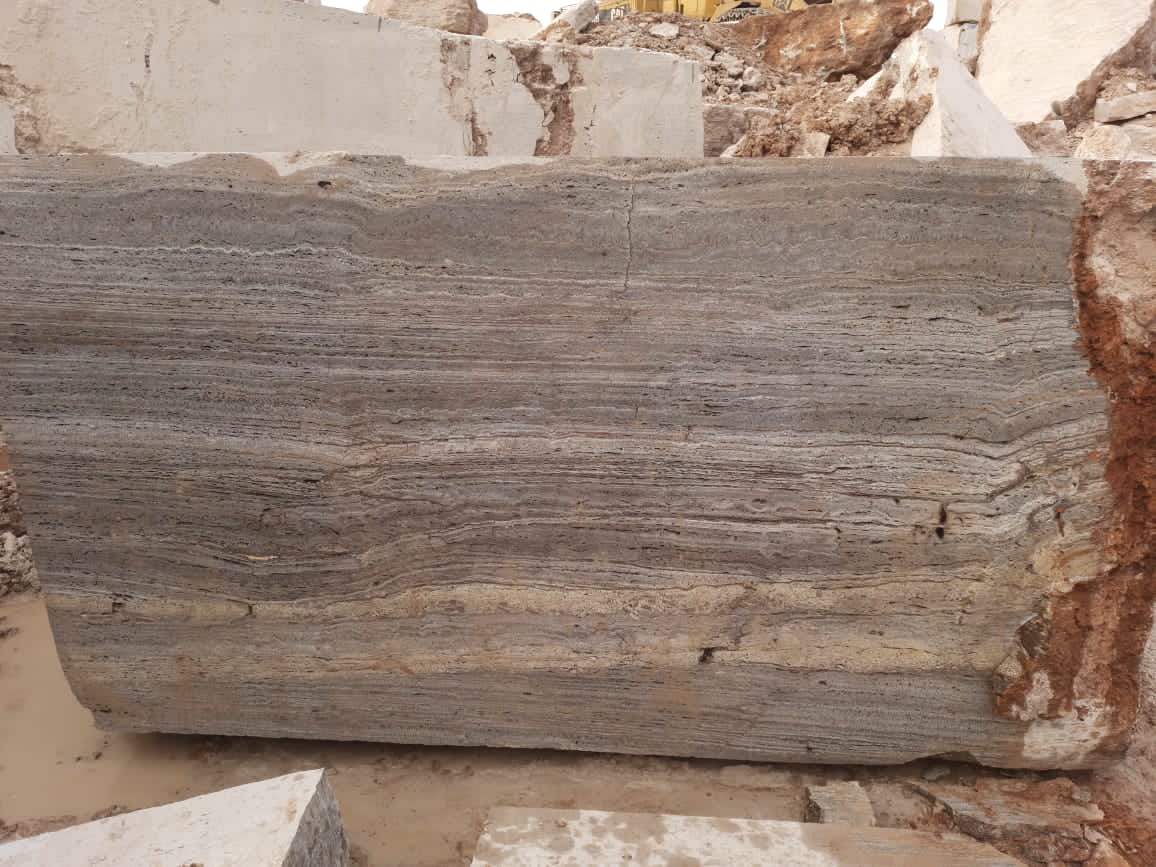 Dark Silver Travertine Stone Slab, Tile and Block from Iran for Sale