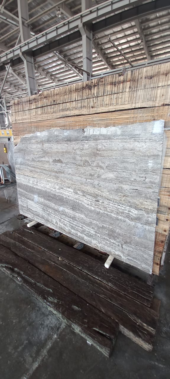 Silver Travertine Stone Slab, Tile and Block from Iran for Sale